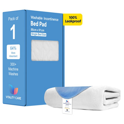 Washable Incontinence Bed Pads, Waterproof Mattress Protector 86 x 91cm