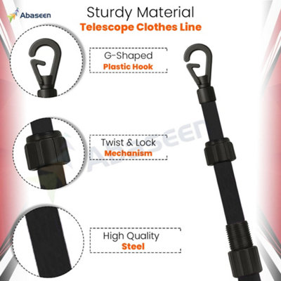 Washing Line Pole Support Extending Clothes Prop Washing Line Pole