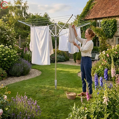Washing Line Screw In Ground Soil Spike for Garden Clothes Rotary Airer ...