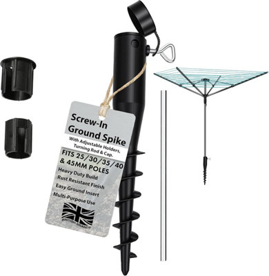 Washing Line Spike Includes Closure Cap Heavy Duty Rotary Airer Washing ...