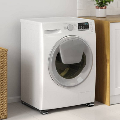 Washing Machine Base Manual 2 pcs Black 72 x 5 x 4.5 cm Steel