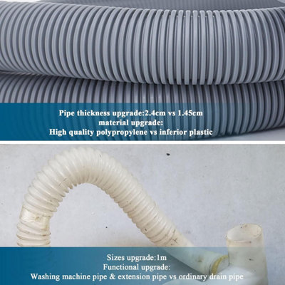 Washing Machine / Dishwasher Waste Kit Drain Hose Extension Pipe (2M)