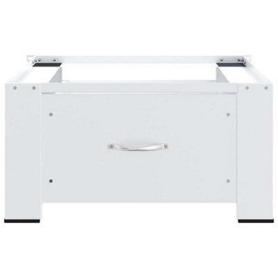 Washing Machine Pedestal with Drawer White