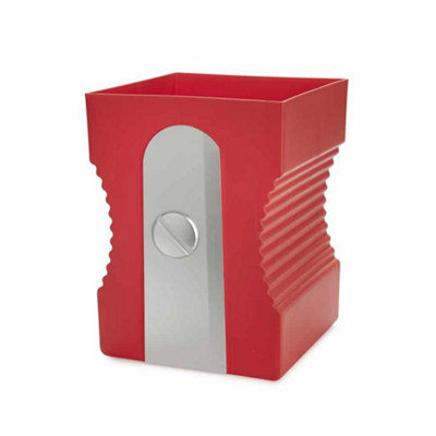 Waste Paper basket, Dust Bin,Home Office Pencil Sharpener Plastic - Red
