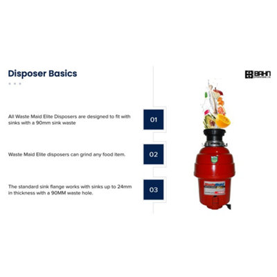 WasteMaid Elite 1680 Standard 1/2 HP Kitchen Sink Food Waste Disposal Unit