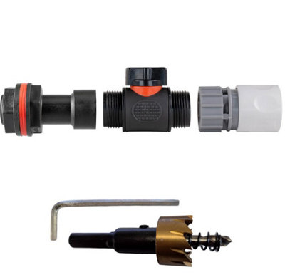 Water Butt Extension Kit with Valve and Drill Bit Set Rain Tank ...