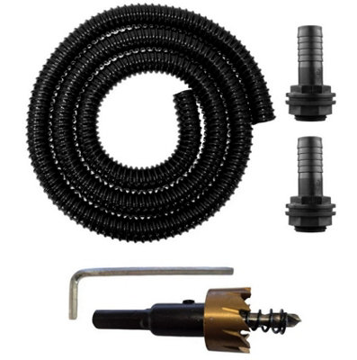 Water Butt Linking Kit + Drill Bit 1/2" 3m Pipe