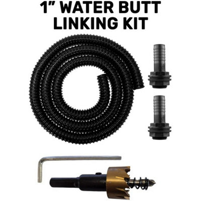 Water Butt Linking Kit + Drill Bit 1" 5m Pipe