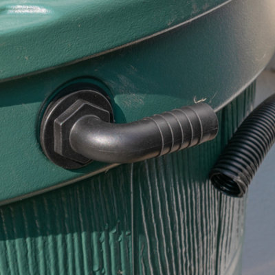 Water butt/rain barrel/water storage tank overflow hosetail elbow with ...