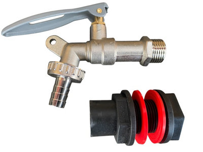 WATER BUTT/RAIN BARREL/WATER TANK OUTLET TAP WITH ADAPTOR (REQUIRES ...