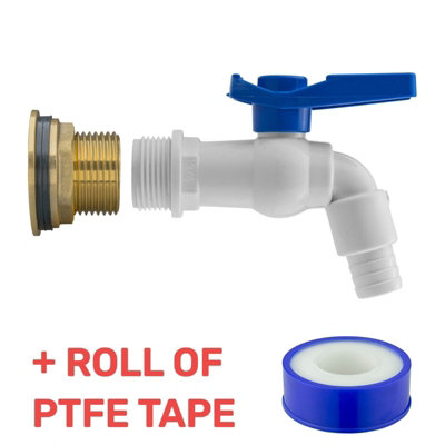 Water Butt Replacement Tap BRASS Metal Lever UK Bib Outlet Barb Quick ...