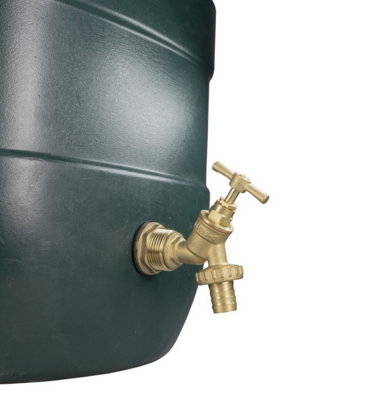Water Butt Replacement Tap + Drill Bit BRASS 3/4" Brass bib (Barbed)