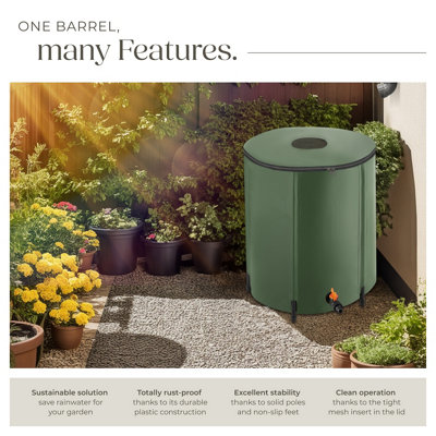 Water Butt - tap and overflow protection, foldable weather resistant ...