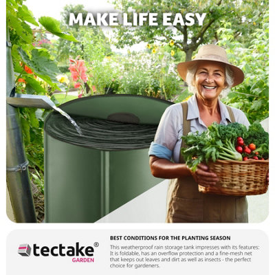 Water Butt - tap and overflow protection, foldable weather resistant ...