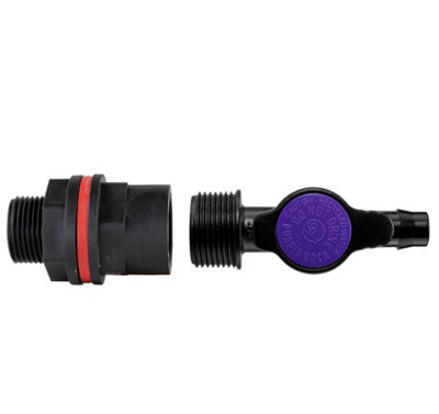 Water Butt Valve Connector Kit Valve Drill Bit Set Rainwater Tank 3/4 ...