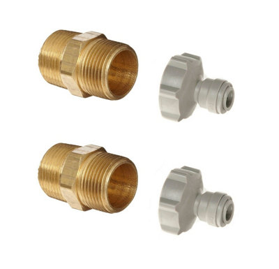 Water Filter Housing to Push Fit Adapter - 3/4" Brass Hex Nipple & 3/4 ...