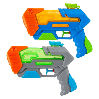 Water Gun Pistol 2 Pack Outdoor Pool 18cm x 15cm Multi Coloured 2 Pack