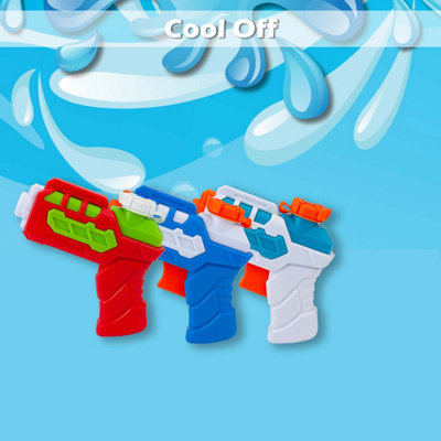 Water Gun Pistol 3 Pack Guns Adults Kids Multi Coloured 3