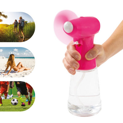Water Mist Spray Handheld Fan Cooling Battery Sports Home Office 400ml ...