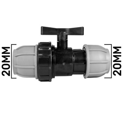 Water pipe compression fittings,20mm flow valve ,SAVER PACK OF 5 ...