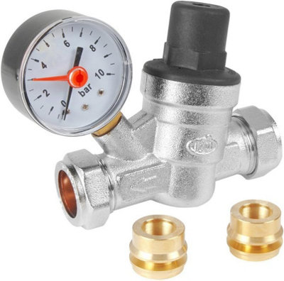 Water Pressure Reducing Regulator Valve for 22mm Compression & 15mm ...