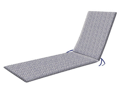 Water Repellant Sunlounger Pad Blue/White