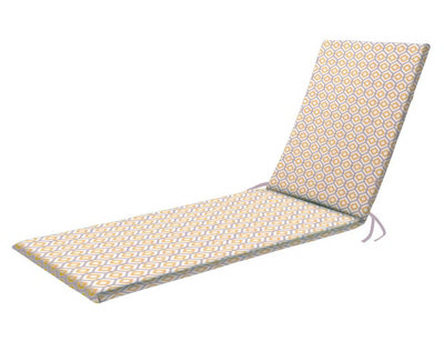 Water Repellant Sunlounger Pad Yellow/Grey/White