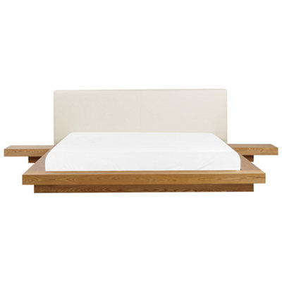 Waterbed Faux Leather ZEN 180 x 200 cm (EU Super King) Natural Ash Wood
