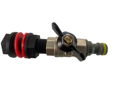 waterbutt/water tank metal butterfly tap kit universal click-lock ...