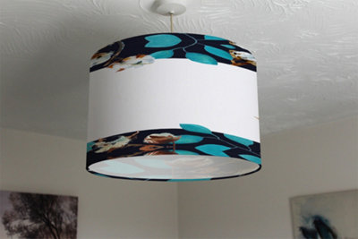 Watercolour Blue Leaf Frame (Ceiling & Lamp Shade) / 45cm x 26cm ...