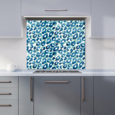 Watercolour Leopard Print Premium Glass Kitchen Splashback W600mm x H600mm