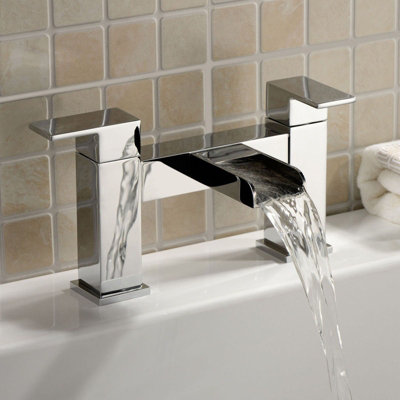Waterfall Bath Filler Mixer Tap Chrome | DIY at B&Q