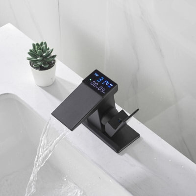 Waterfall Faucet Digital Display Hydropower Basin Temperature Display ...