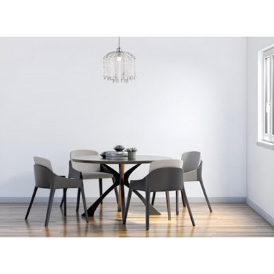 Waterfall Pendant Lamp Shade with Clear Acrylic Droplets and Chrome ...