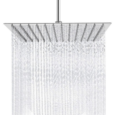 Waterfall Rain Shower Head Large Square Chrome Design for Spa Like Bath ...