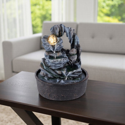 Waterfall Tabletop Fountain with LED Lighting