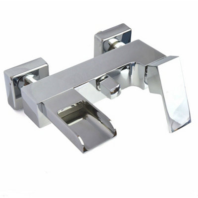 Waterfall Wall Mounted Bath Shower Mixer Tap Chrome