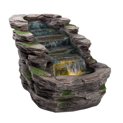Waterfall Water Feature with LED Light | DIY at B&Q