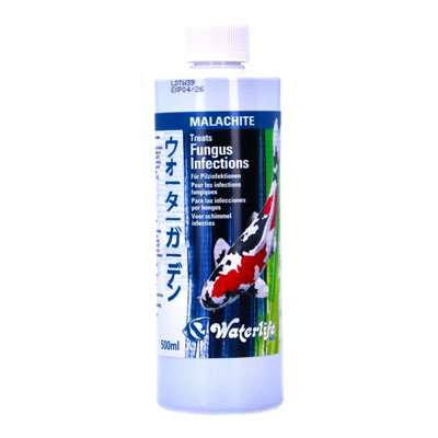 WATERLIFE POND MALACHITE GREEN 500ML FUNGUS TREATMENT FISH HEALTH KOI ...