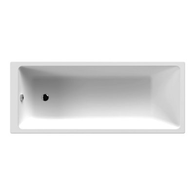 Waterproof 600mm Vanity Unit with Single Ended Bath Gloss White Panel ...