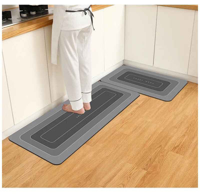 Waterproof Anti-Skid Kitchen Floor Mat 50x80cm Gray