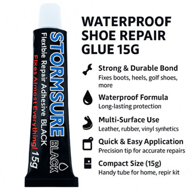 Waterproof Black Shoe Glue by True Strength Strong Repair for Boots ...