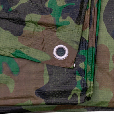 Waterproof camouflage tarpaulin/ground cover sheet/army basha tarp (3m x5m)