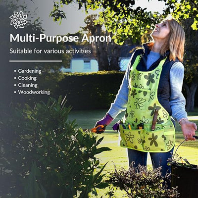Waterproof Gardening Apron- With Adjustable Straps and 14 Pockets