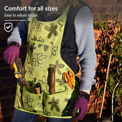 Waterproof Gardening Apron- With Adjustable Straps and 14 Pockets