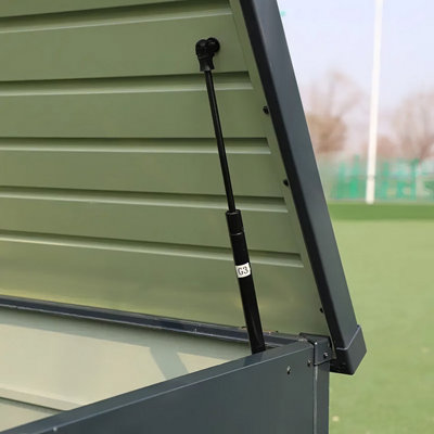 Waterproof Metal Outdoor Garden Storage Box Flat Top 350 L,Black
