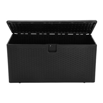 Waterproof Plastic Garden Storage Box Rattan Effect Large Outdoor ...