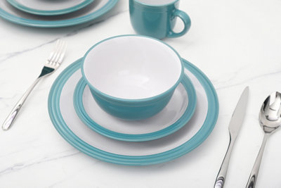 Waterside 16pc Camden Teal Dinner Set
