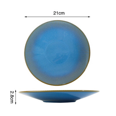 Waterside 16pc Reactive Glaze Blue Dinner Set