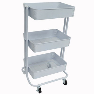 Watsons 3 Tier Storage Unit On Wheels White